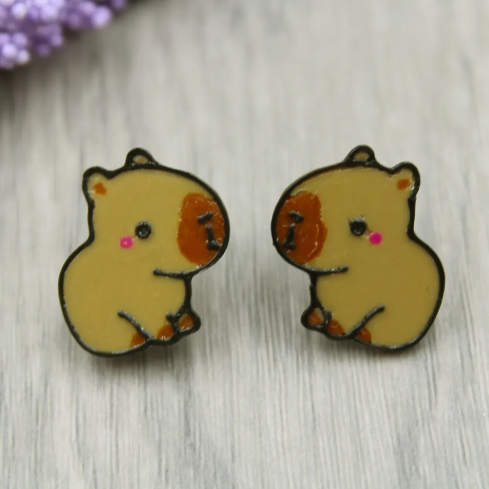 Cute Capybara Earrings by SparkStore MakerWorld: Download Free 3D Models