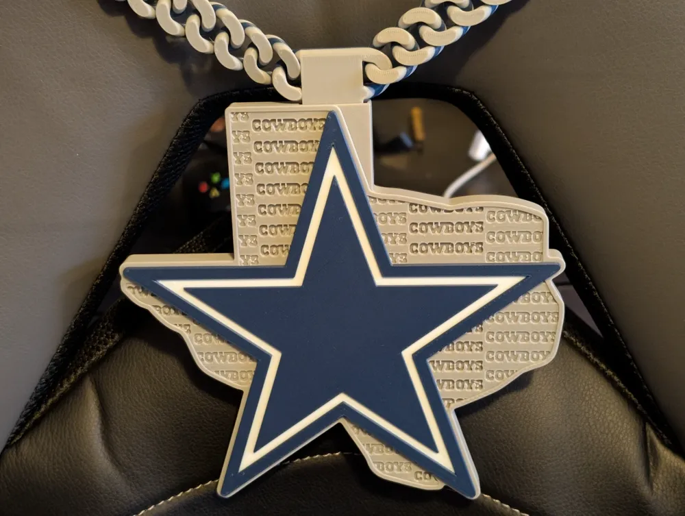 Dallas Cowboys Oversized Pendant and Chain - Free 3D Print Model ...