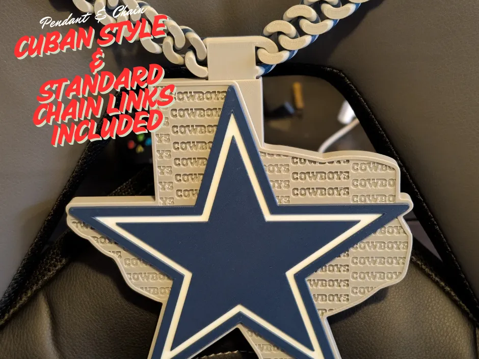 Dallas Cowboys Oversized Pendant and Chain - Free 3D Print Model ...