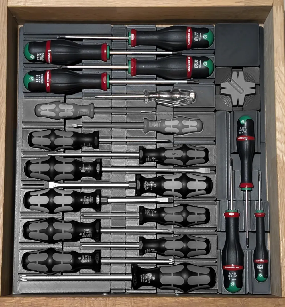 Gridfinity Facom Screwdriver Inserts by Clemens - MakerWorld