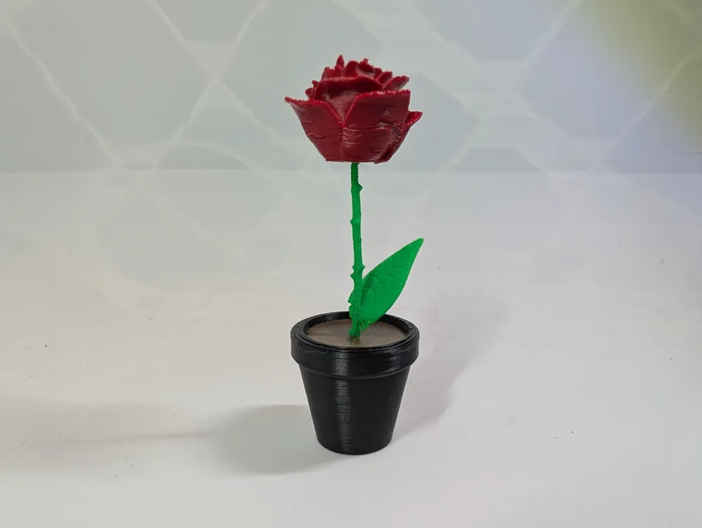 Cute Little Desk Flower (Rose) by sidbarret007 - MakerWorld