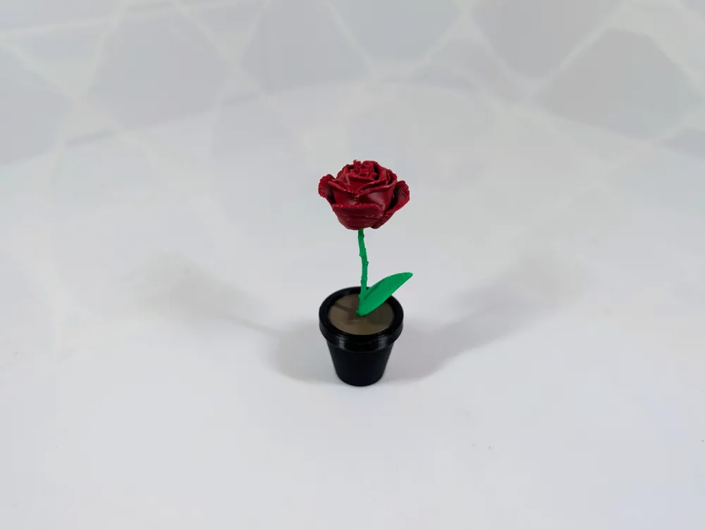 Cute Little Desk Flower (Rose) by sidbarret007 - MakerWorld