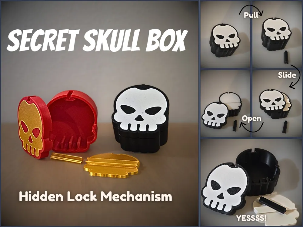 Secret Skull Box – Hidden Lock Mechanism by FloW MakerWorld: Download ...
