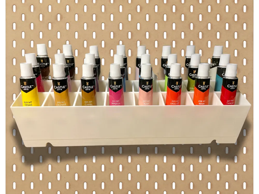 Paint tube holder for IKEA Skadis hooks by Nuim MakerWorld: Download ...