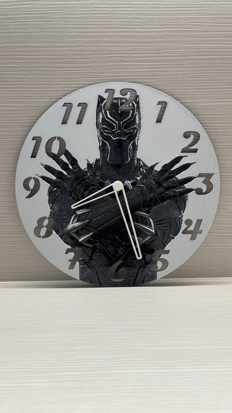 Black Panther Clock HueForge by Macik - MakerWorld