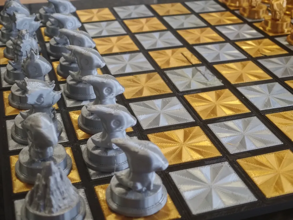 Dinosaur Chess Set by zuperbuuworks - MakerWorld