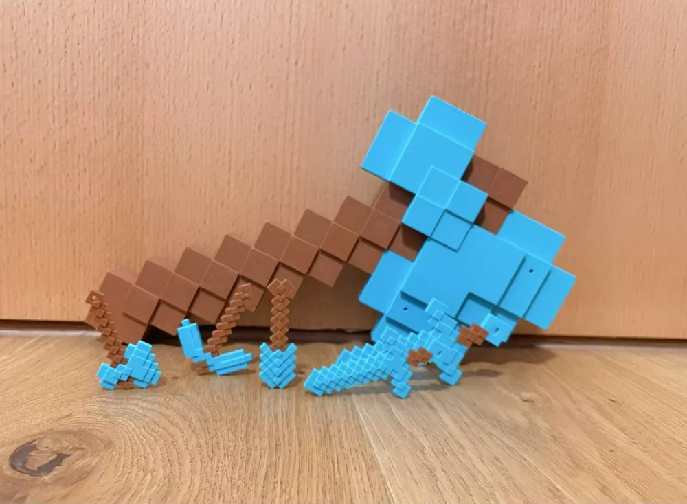 Minecraft-Diamant-Spitzhacke – Kostenloses 3D-Druckmodell – MakerWorld