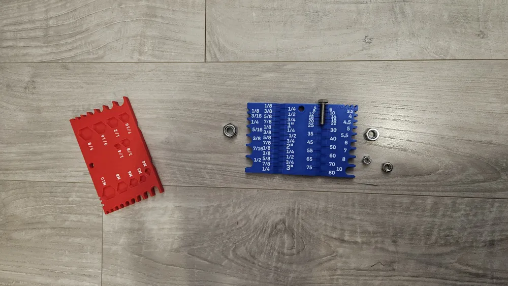 Nut & bolt Measure Pro Gauge - SAE and Metric - Free 3D Print Model ...