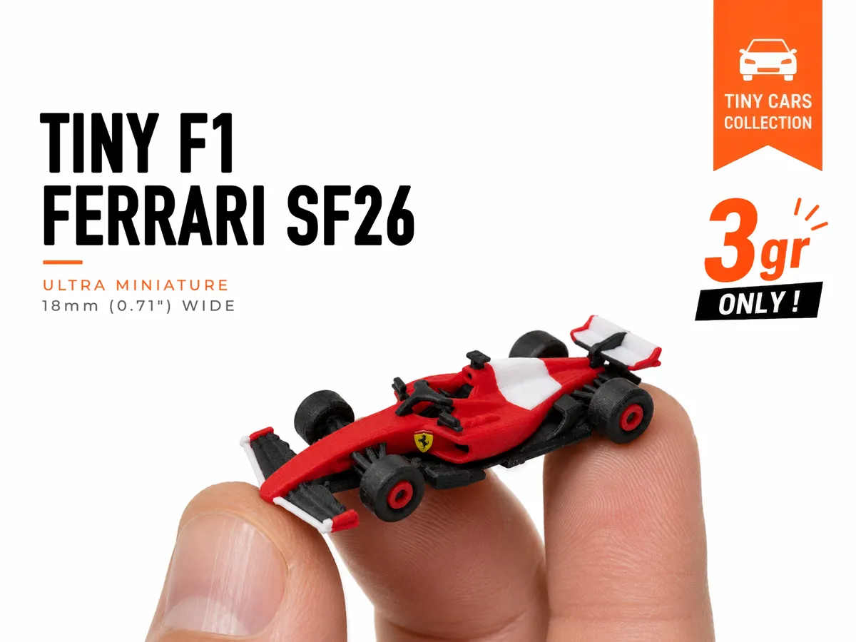 Tiny F1 Ferrari SF26 - Mini Cars Series - Free 3D Print Model - MakerWorld