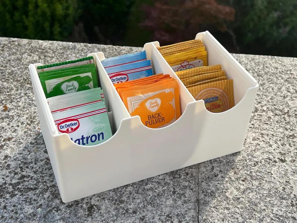 Stackable kitchen packet organizer - w Divider by NikWe - MakerWorld