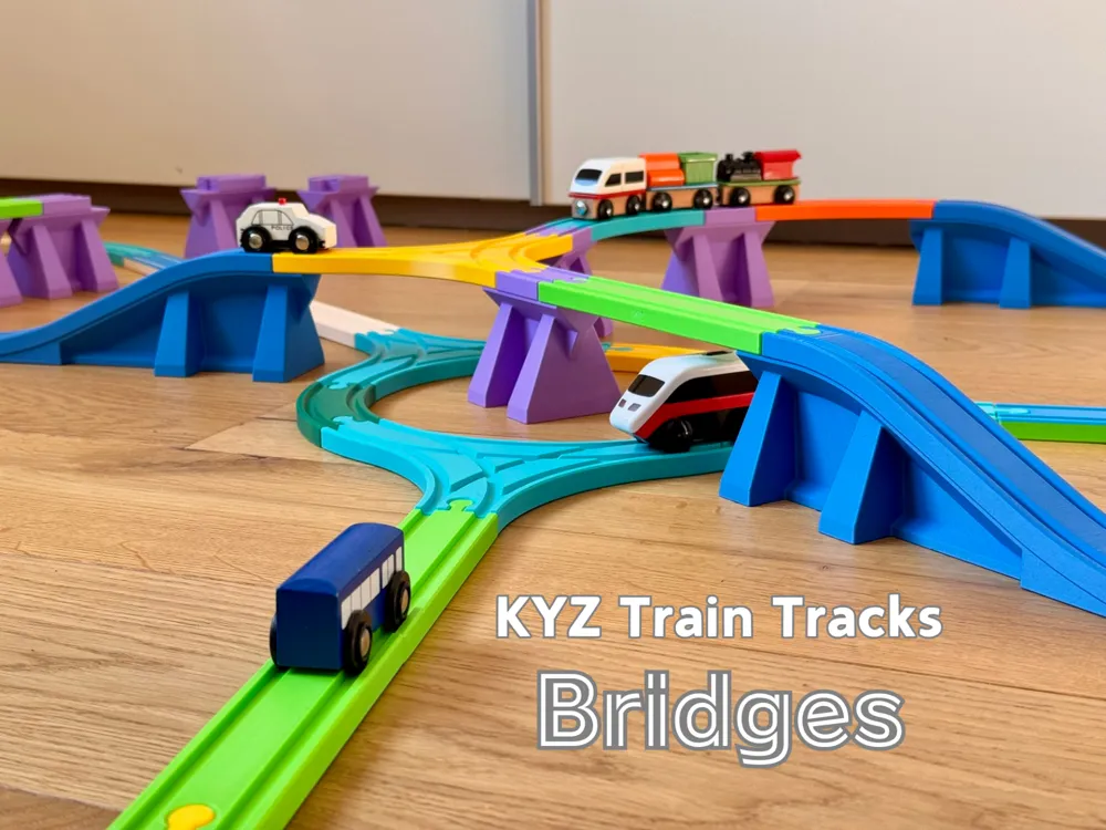 Ramps and Piers for Bridges - KYZ Train Tracks by KYZ Design MakerWorld ...