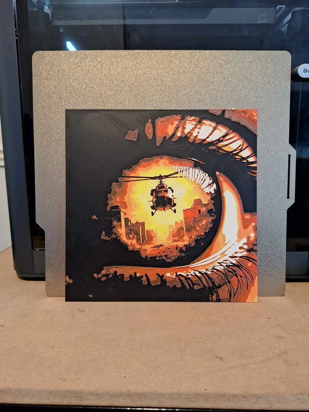 Through the Eye of a soldier - hueforge -4 colours by 3dGlow MakerWorld ...