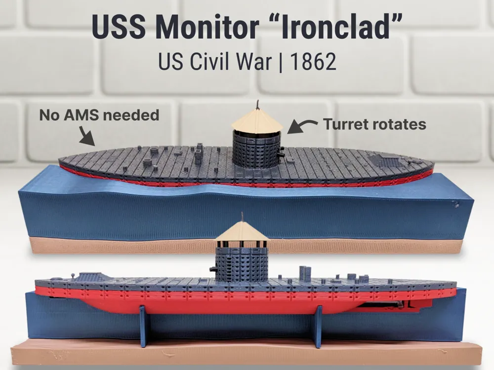 USS Monitor | Ironclad from US Civil War | 1862 by Rexi Labs MakerWorld ...