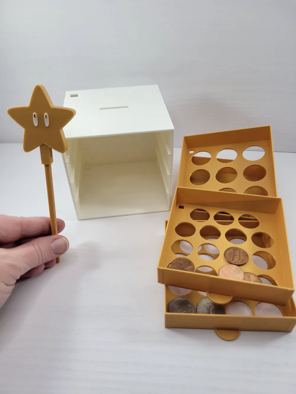 Coin Sorter (USD) Vault Bank with Lockable Star - Free 3D Print Model ...