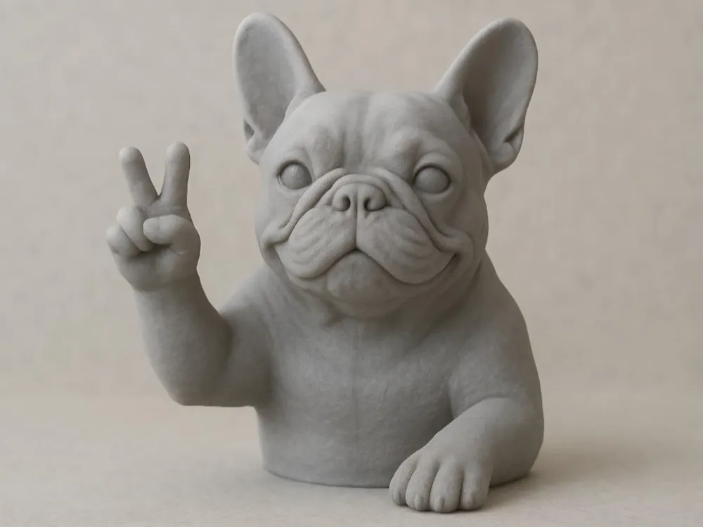 Frenchie Peace - Free 3D Print Model - MakerWorld