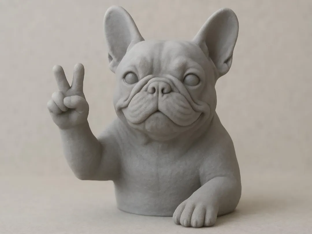 Frenchie Peace - Free 3D Print Model - MakerWorld