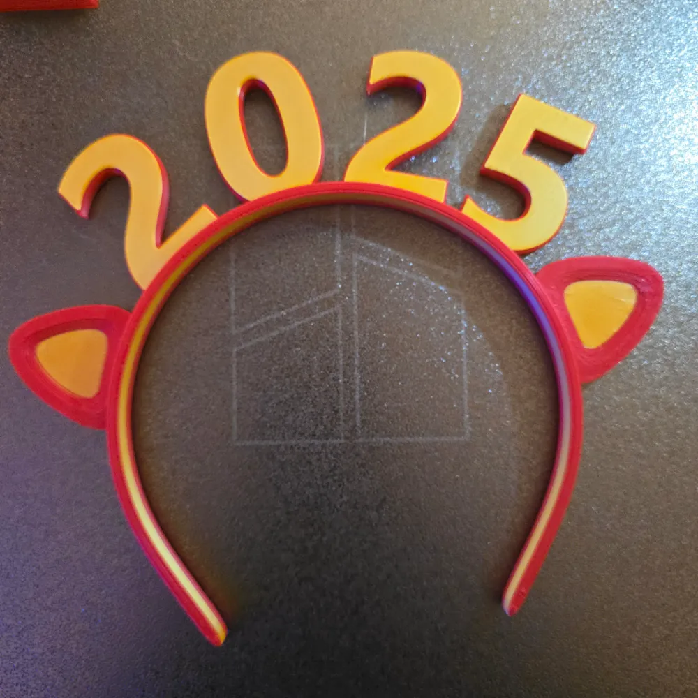 2025 New Year headband or hair band with ears by cyberjo50 - MakerWorld