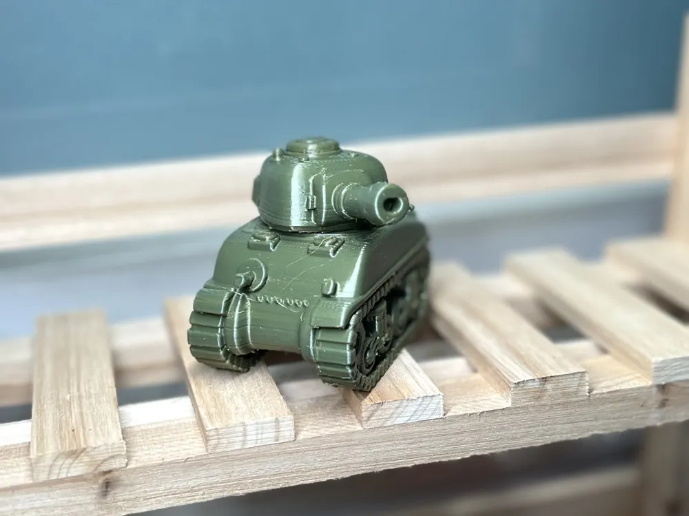 Cute M4 Sherman Tank - Free 3D Print Model - MakerWorld