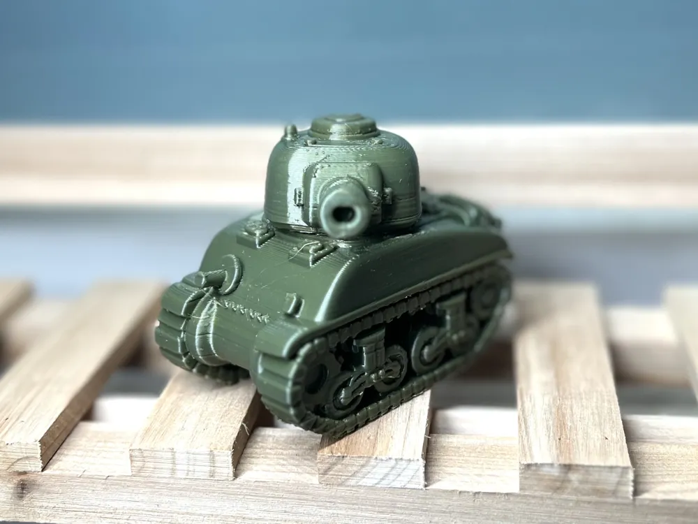 Cute M4 Sherman Tank - Free 3D Print Model - MakerWorld