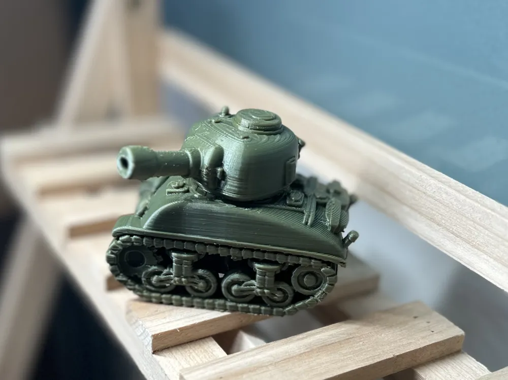 Cute M4 Sherman Tank - Free 3D Print Model - MakerWorld