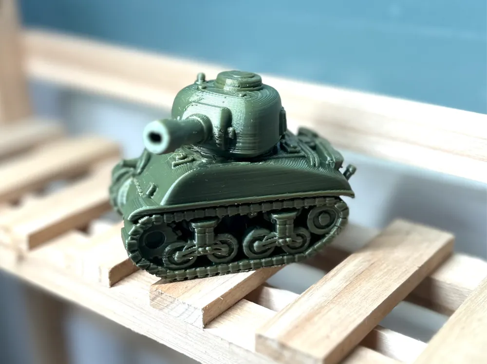 Cute M4 Sherman Tank - Free 3D Print Model - MakerWorld