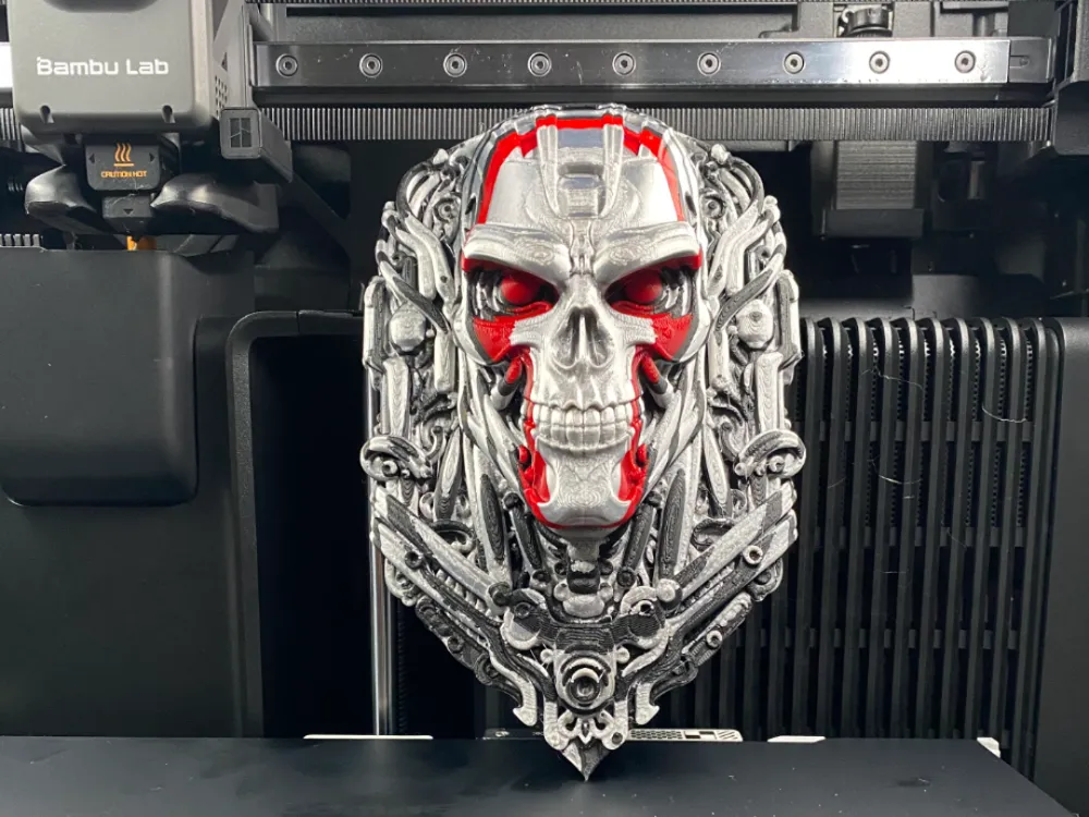 Terminator Color-Stacked Wall Mask - Free 3D Print Model - MakerWorld