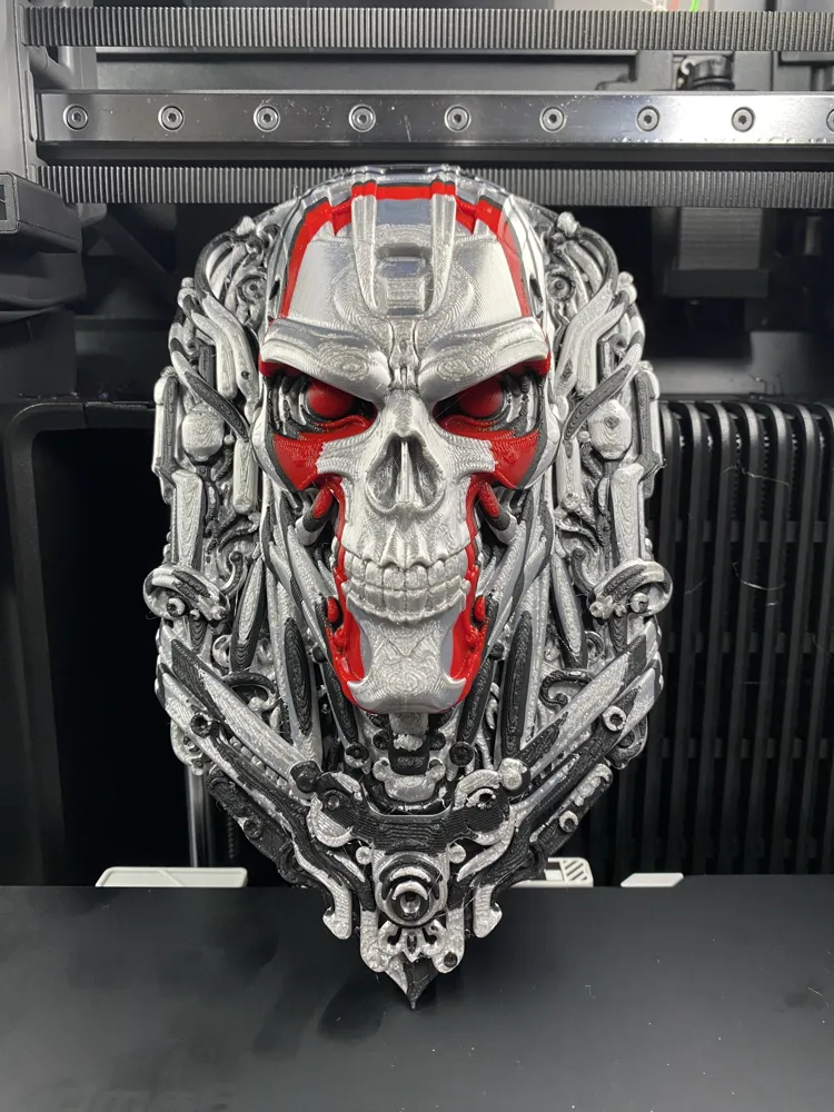 Terminator Color-Stacked Wall Mask - Free 3D Print Model - MakerWorld