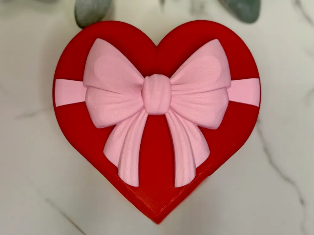 Caja de Regalo de San Valentín con Tapa y Lazo en Forma de Corazón ...