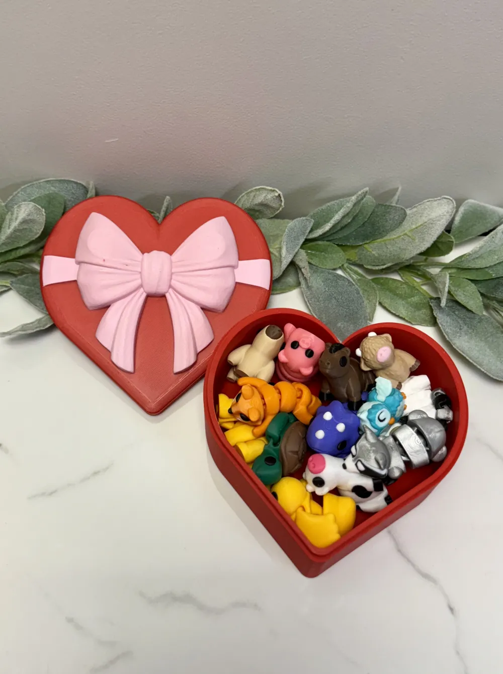 Caja de Regalo de San Valentín con Tapa y Lazo en Forma de Corazón ...