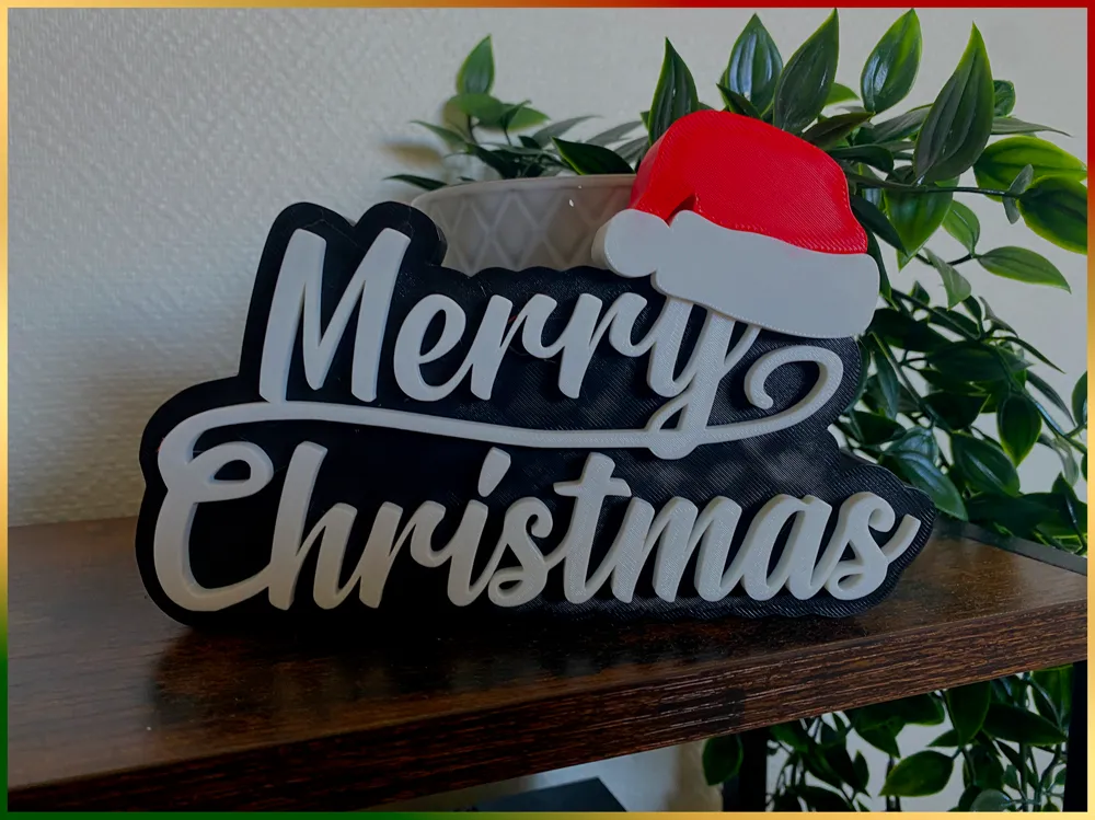 [Christmas] Merry Christmas Sign - Free 3D Print Model - MakerWorld