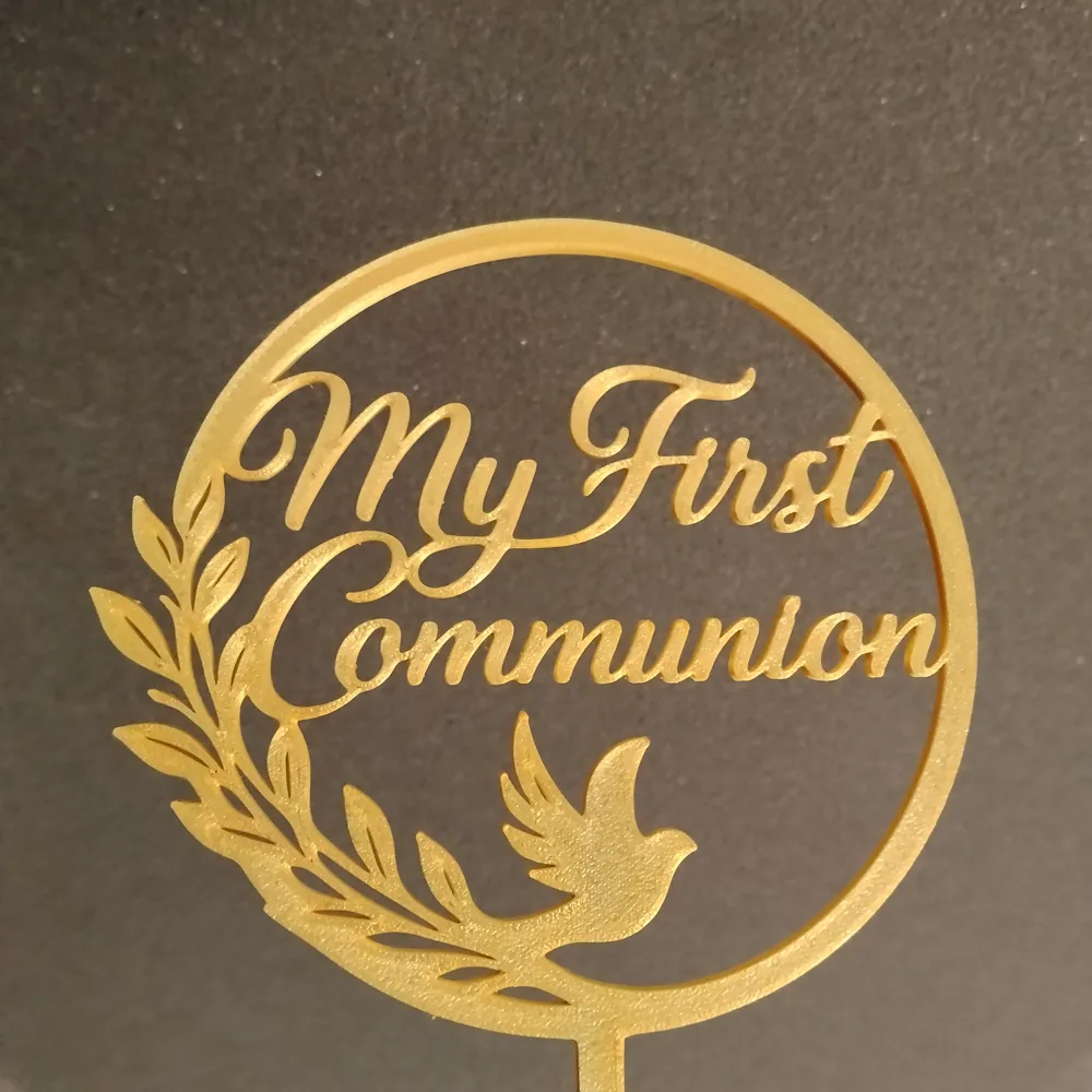 First Communion Cake Topper – My First Communion - Free 3D Print Model ...