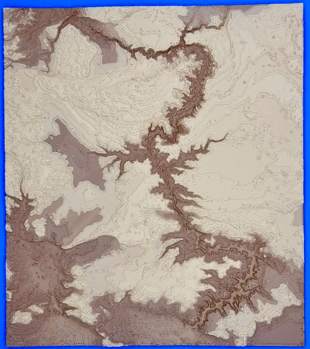 Topographic Map of the Grand Canyon - 6x5.5in by kyleolsondesign ...