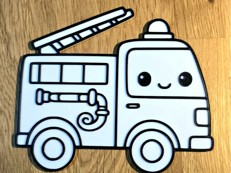 3D Coloring Board - Fire Truck - Free 3D Print Model - MakerWorld