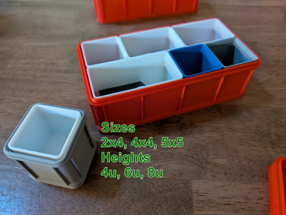 Cratefinity stacking Gridfinity bin multiple sizes by Andy MakerWorld: Download Free 3D Models