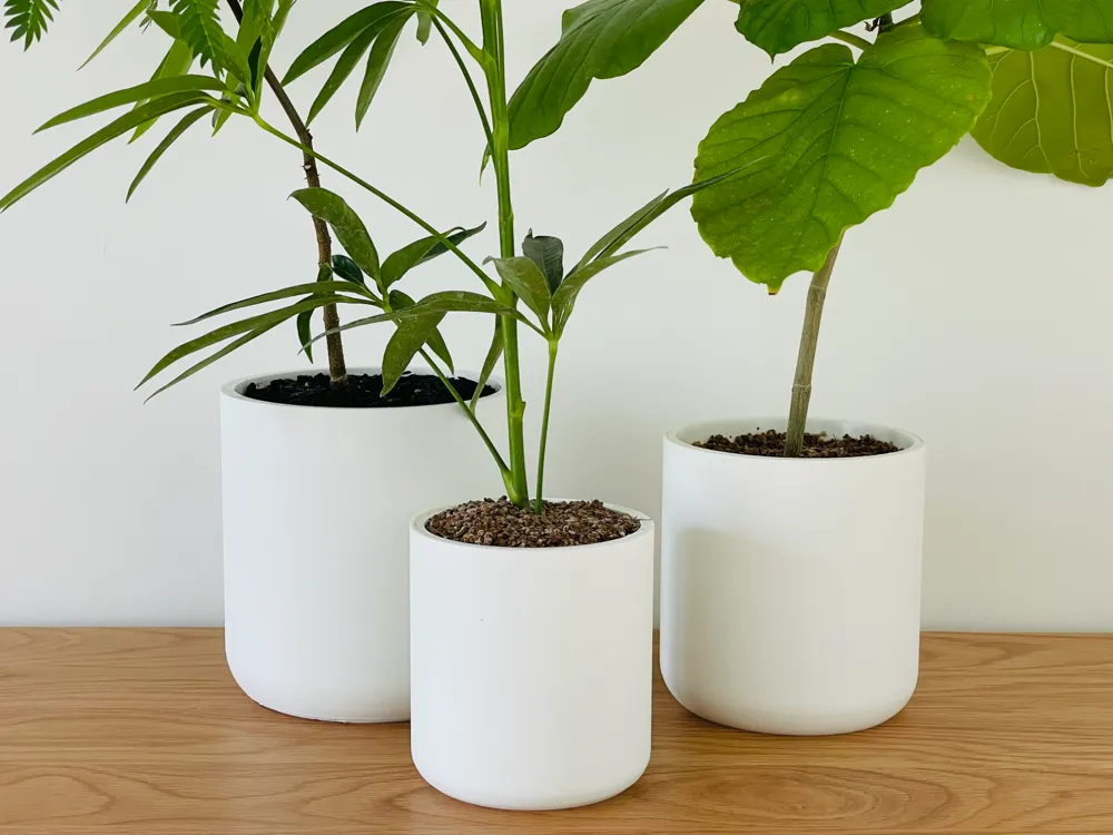 Classic cylindrical planter/inner and outer pots separate/double ...