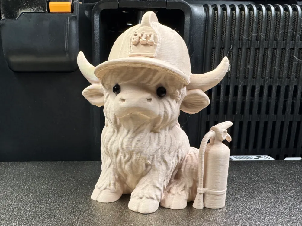 Highland Cow Firefighter by MA-DE MakerWorld: Download Free 3D Models