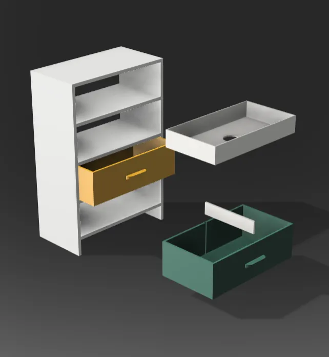 Shelf and drawers for the desk by Simple - MakerWorld