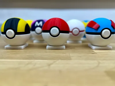 Minimal Square Pokeball Stand Pokemon by Torikami - MakerWorld