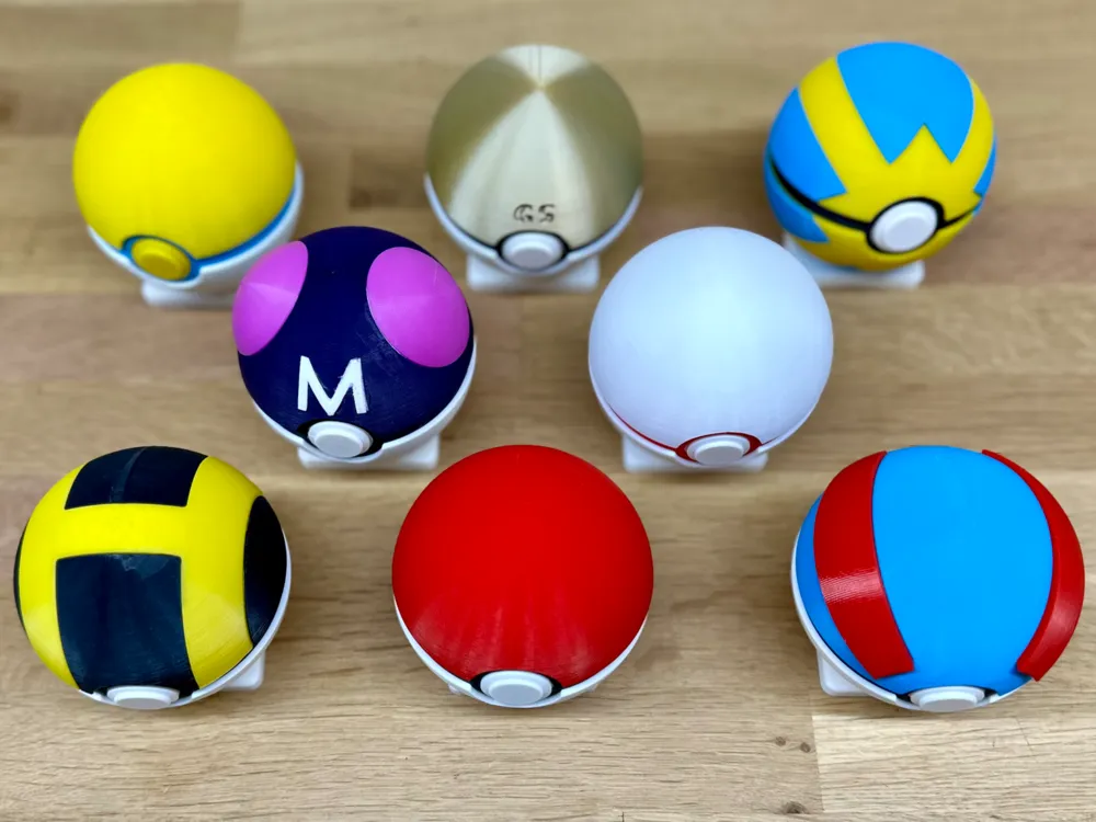 Minimal Square Pokeball Stand Pokemon by Torikami - MakerWorld
