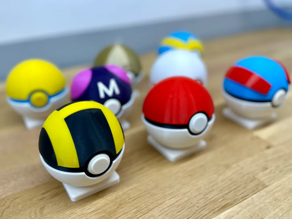 Minimal Square Pokeball Stand Pokemon - Free 3D Print Model - MakerWorld