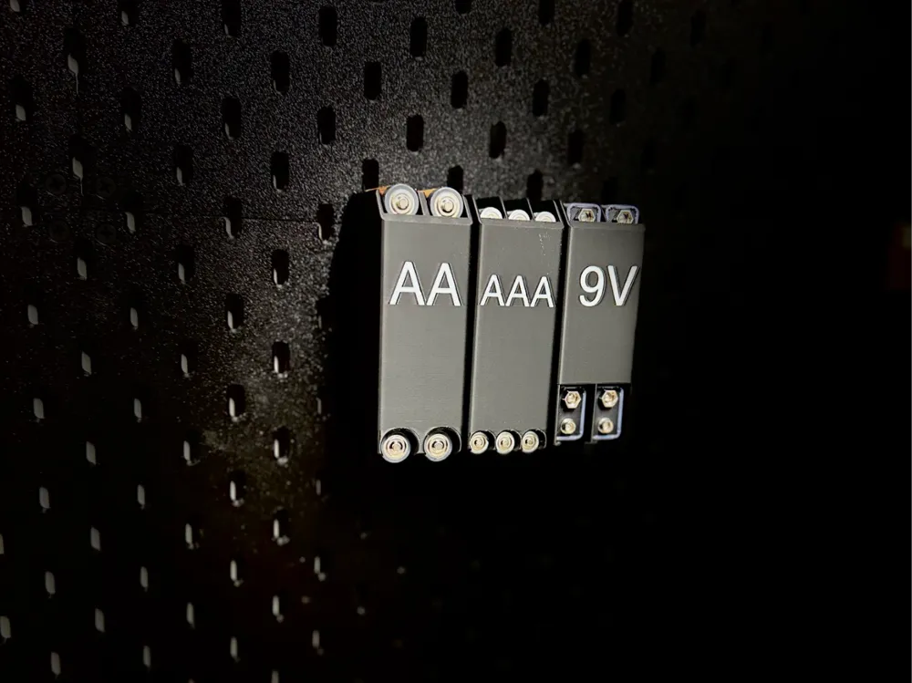 IKEA Skadis Battery Holder AA, AAA & 9V - Free 3D Print Model - MakerWorld