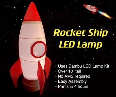 Rocket Ship Lamp by SH Designs - MakerWorld