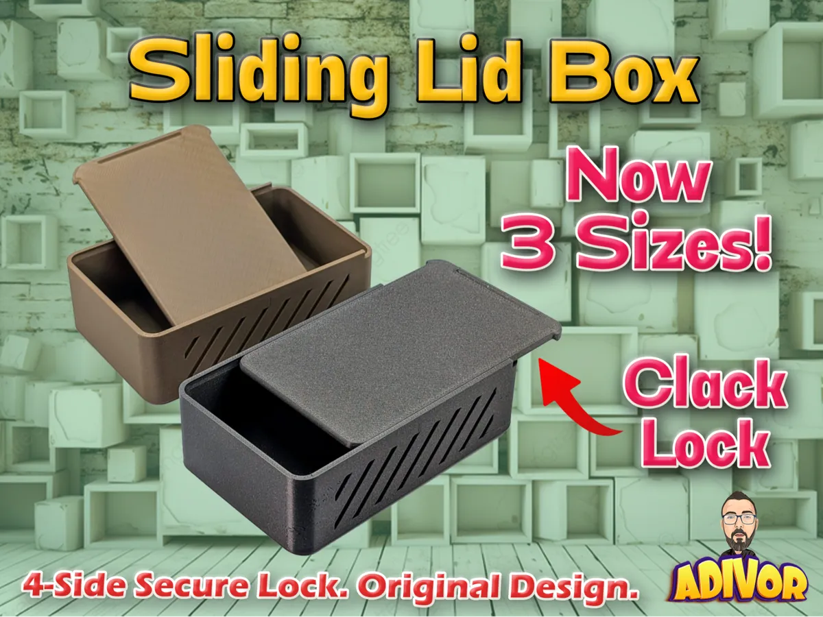 Locking Sliding Lid Box with - Free 3D Print Model - MakerWorld