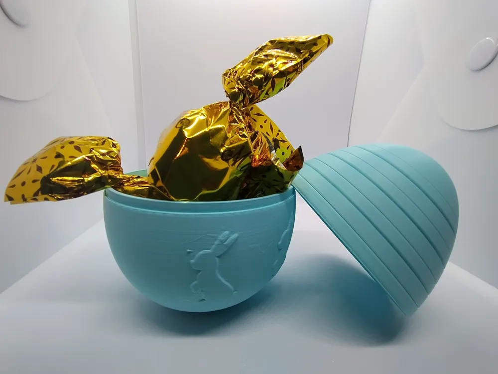 Easter Egg Open with rabbit decor by Marson1979 - MakerWorld