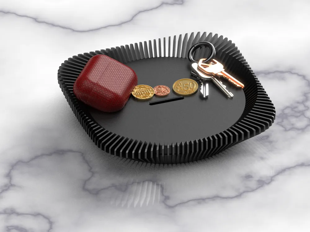 Ribbed Key / Coins Hallway Tray v2 (short) - Free 3D Print Model ...