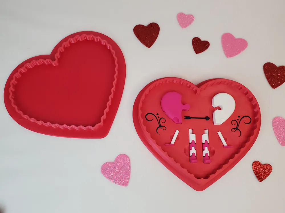 Valentine's Heart Puzzle Buddy Keepsake Box - Free 3D Print Model ...