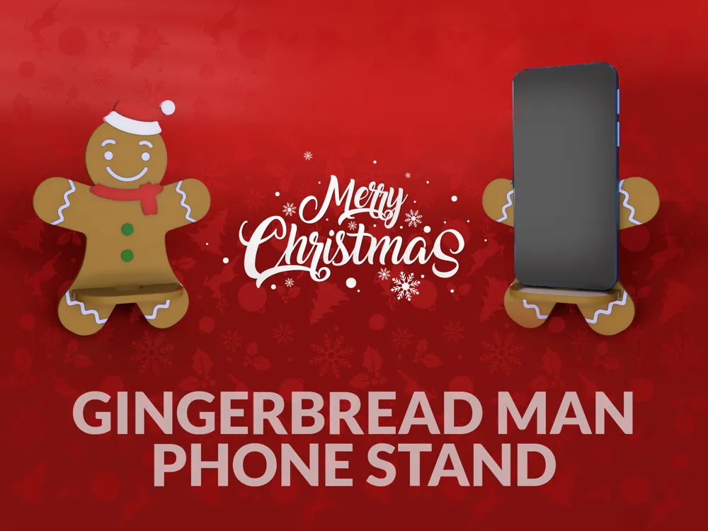 Gingerbread man phone stand by Borosan - MakerWorld