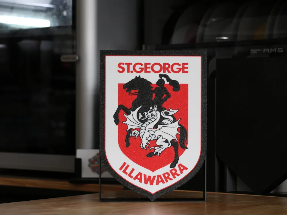 NRL Rugby St George Illawarra Dragon LED Light Box by The 3D Print ...