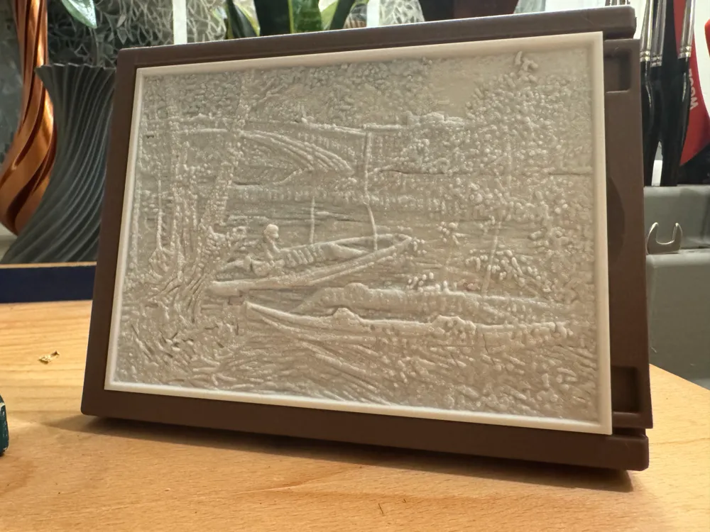 Van Gogh's "Fishing in Spring" Color Lithophane by Cheep & Cheerful 3D ...