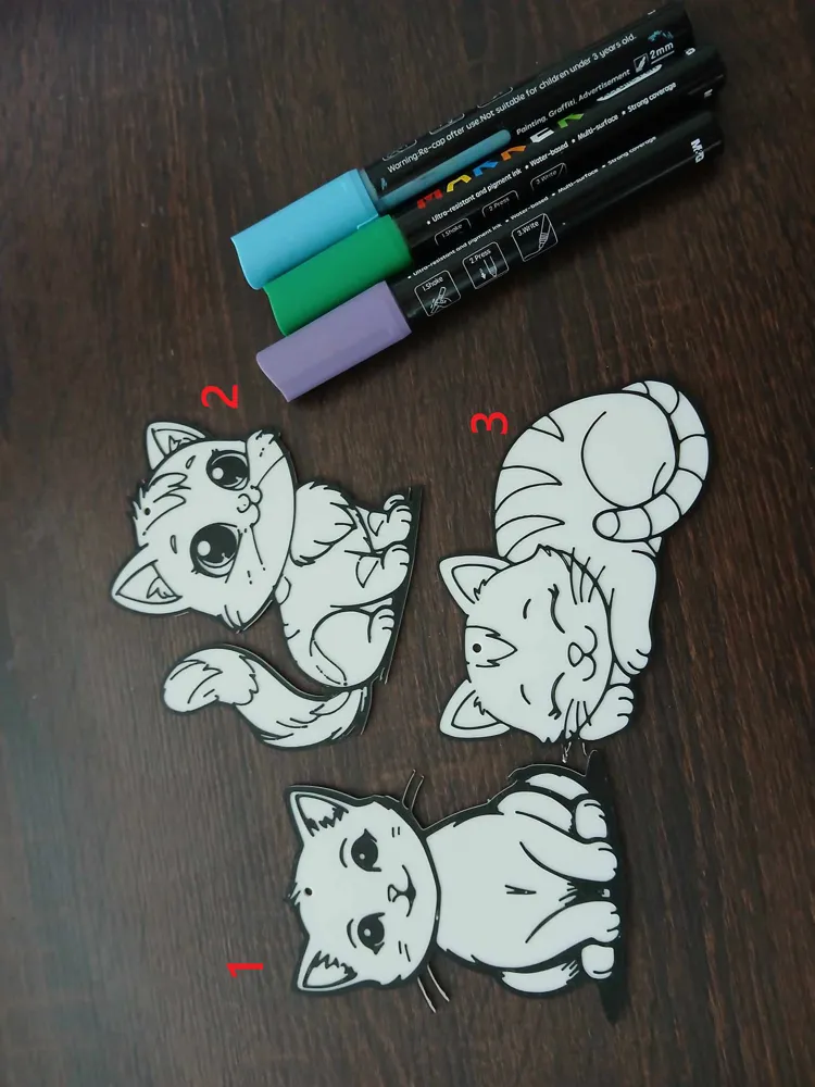 Coloring cats - Free 3D Print Model - MakerWorld